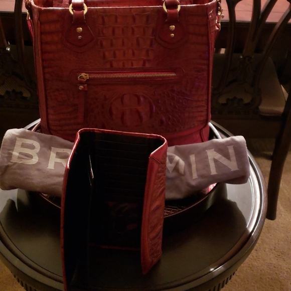 Brahmin | Bags | Brahmin Red Handbag And Wallet | Poshmark